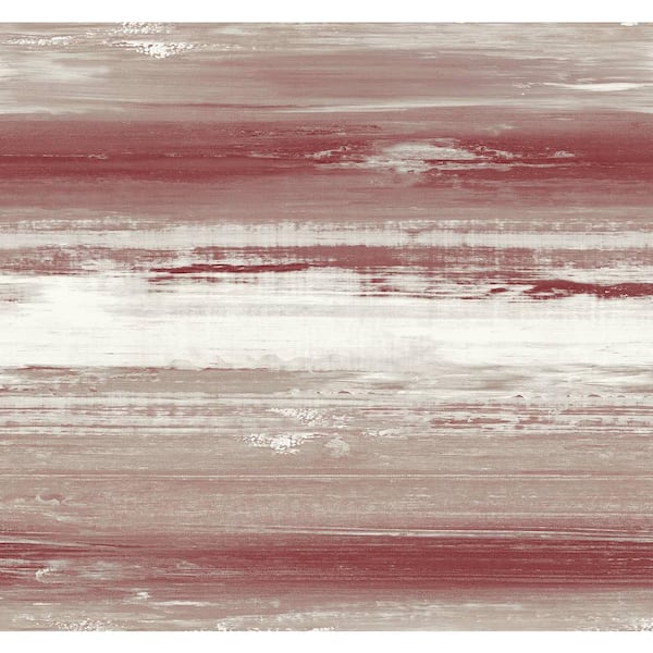 Seabrook Designs 60.75 sq. ft. Metallic Raspberry Horizontal Watercolor ...