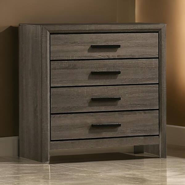 Benjara Gray 4-Drawers 35 in. Dresser Without Mirror BM274501 - The ...