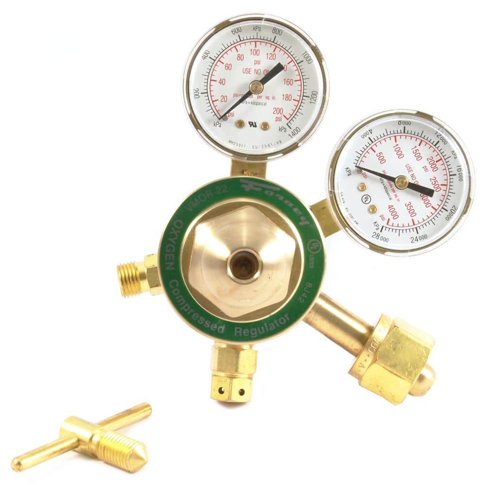 Forney 2 in Side Mount, 250-Series Oxygen Regulator with 1/4 in. Hose ...