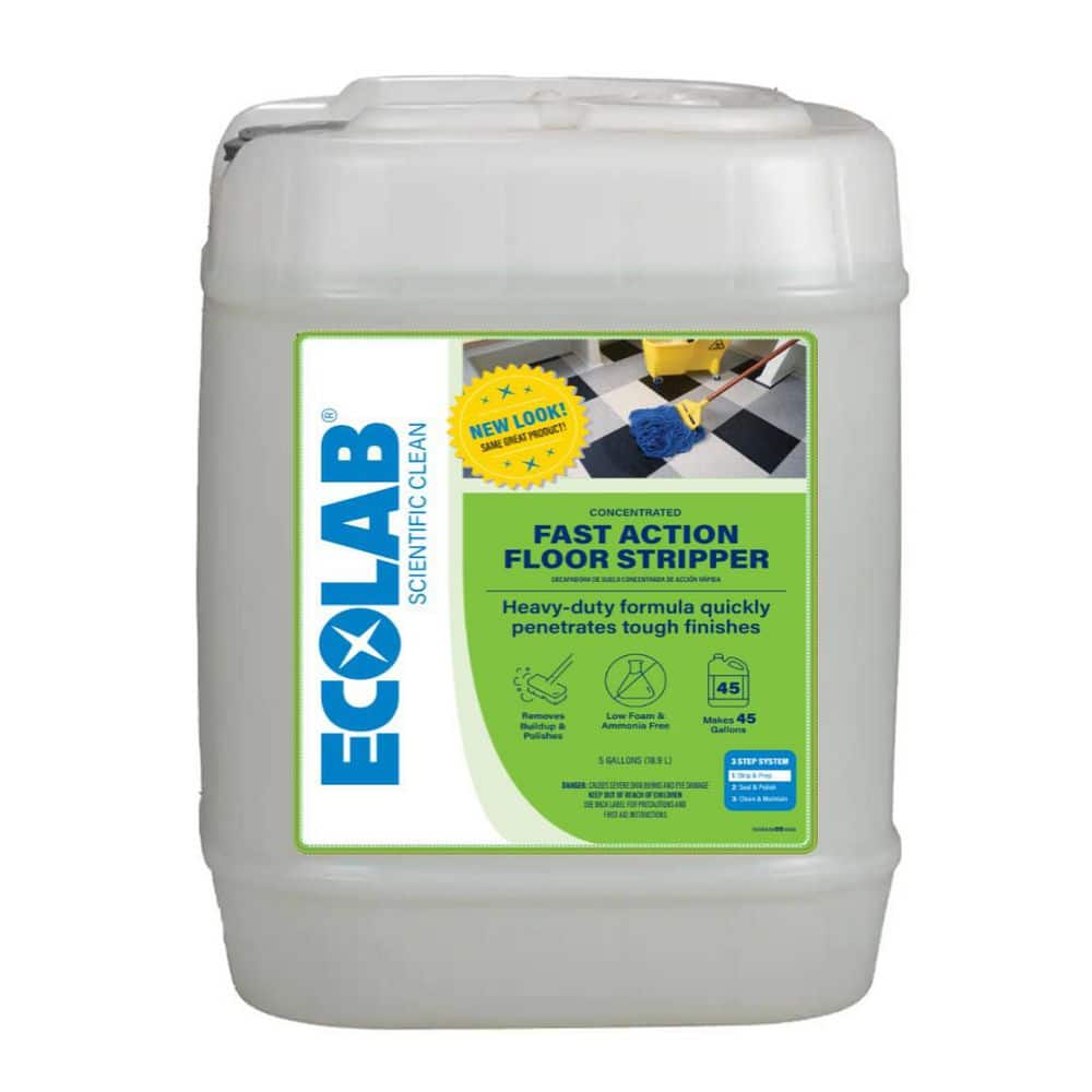 ECOLAB 5 Gal. Fast Action Floor Stripper Concentrate Removes Heavy ...