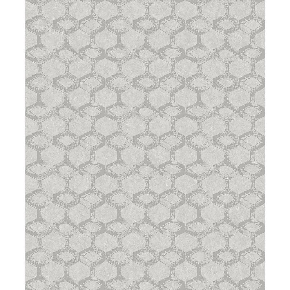 A-Street Prints Grey Besi Platinum Tiled Wallpaper Sample 2976-86537SAM - The Home Depot