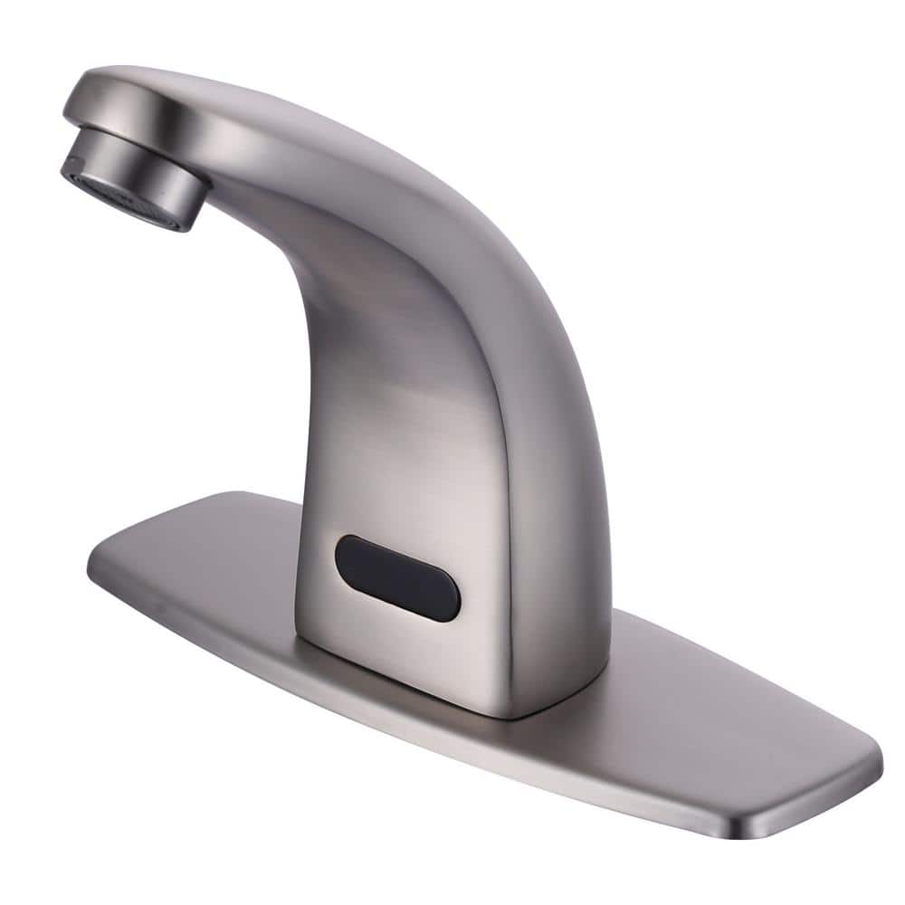 ALEASHA Single Hole Touchless Bathroom Faucet with Deckplate Included ...