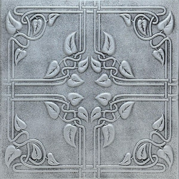 A La Maison Ceilings Ivy Leaves Antique Silver 1.6 ft. x 1.6 ft ...