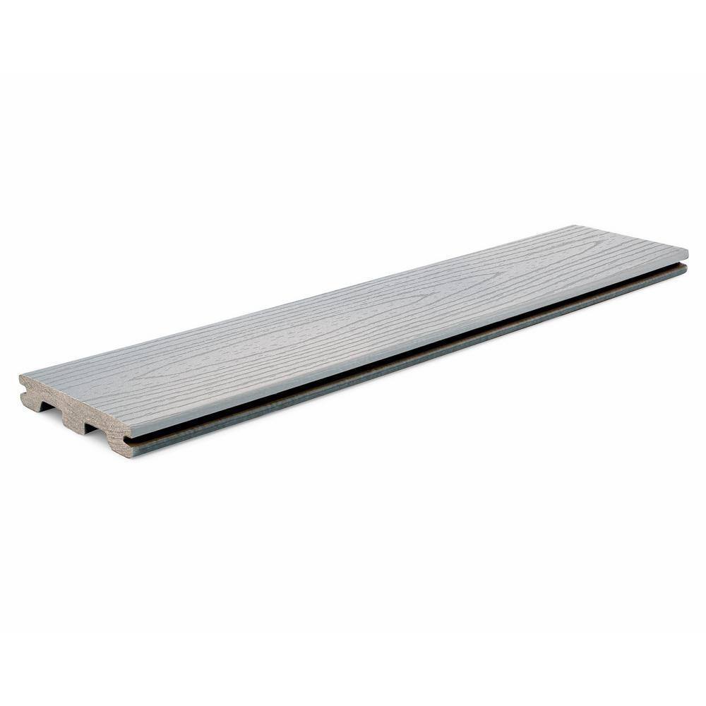 TimberTech 1 in. x 6 in. x 12 ft. Classic Gray Square Edge Scalloped ...