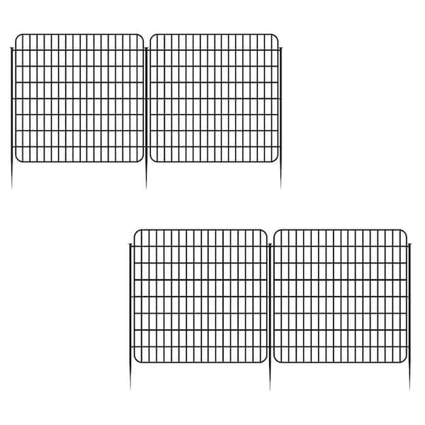 Oyezvary 36 in. Metal Decorative Garden Fence with 11-Panels and 1-Gate ...