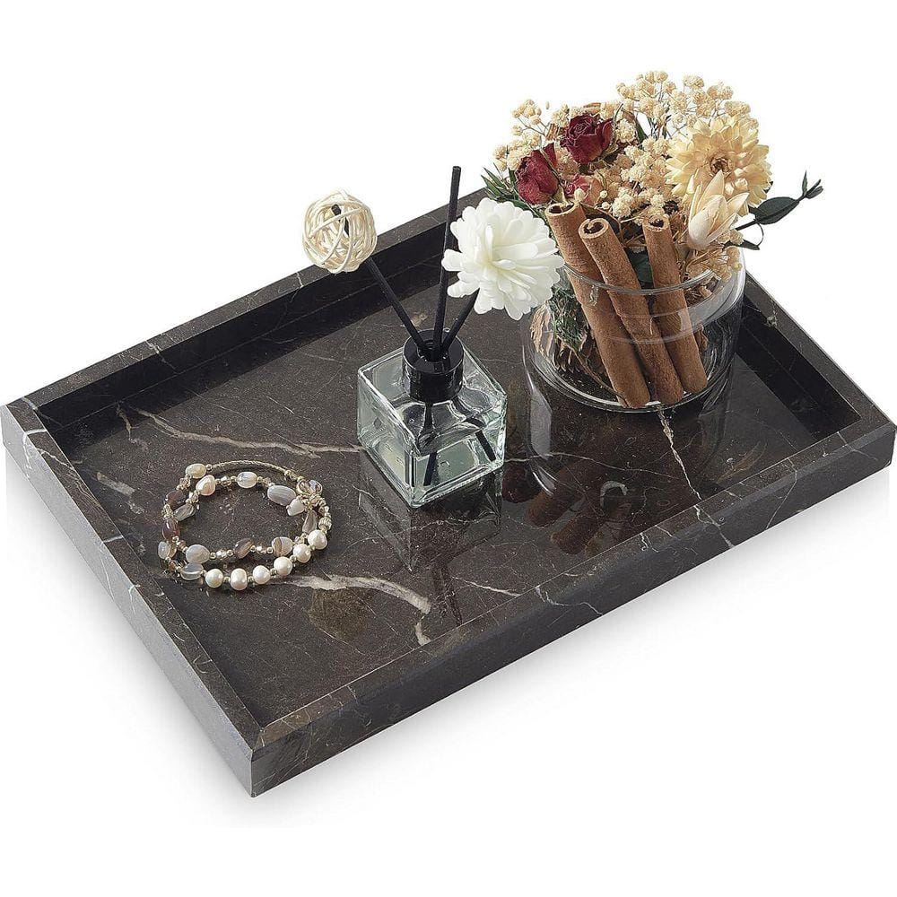 Natural Brown Marble Vanity Tray for Bathroom and Kitchen UMT4CW - The ...