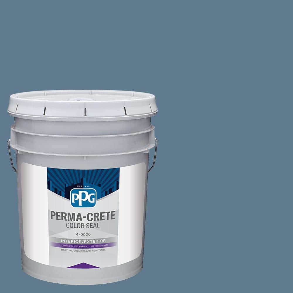Perma-Crete Color Seal 5 gal. PPG1155-6 Canyon Blue Satin Interior ...