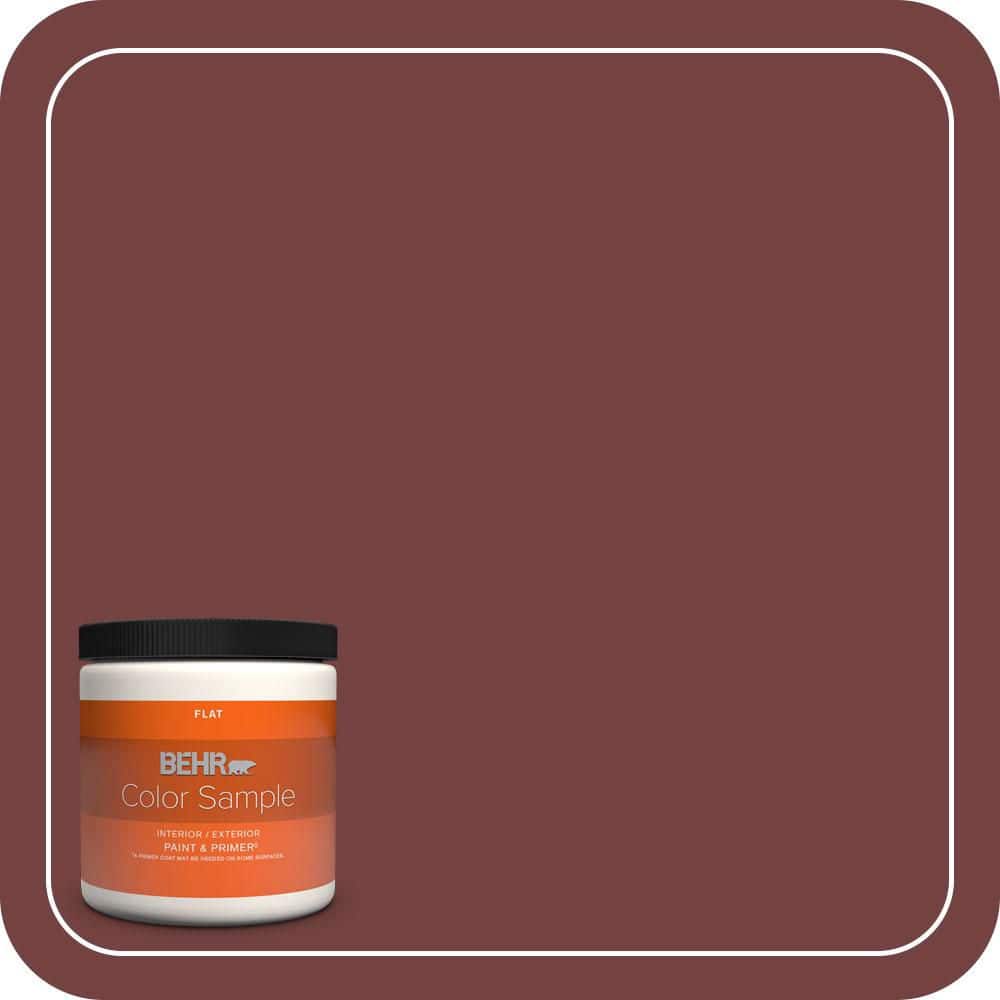 BEHR PREMIUM PLUS 8 oz. #S-H-150 Chianti Flat Interior/Exterior Paint ...