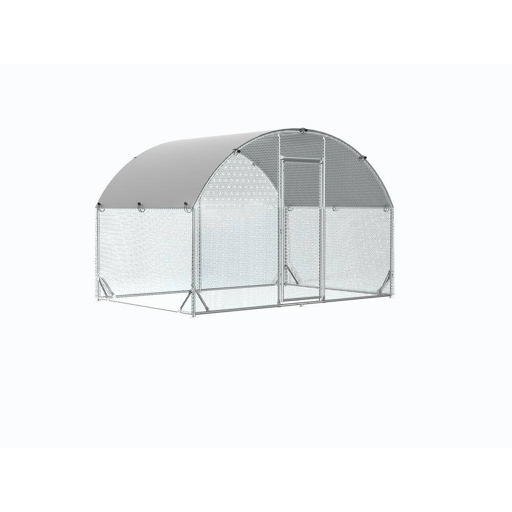 6.5 ft. Chicken Run Coop Walk-In Chicken Coop Outdoor Galvanized Steel ...