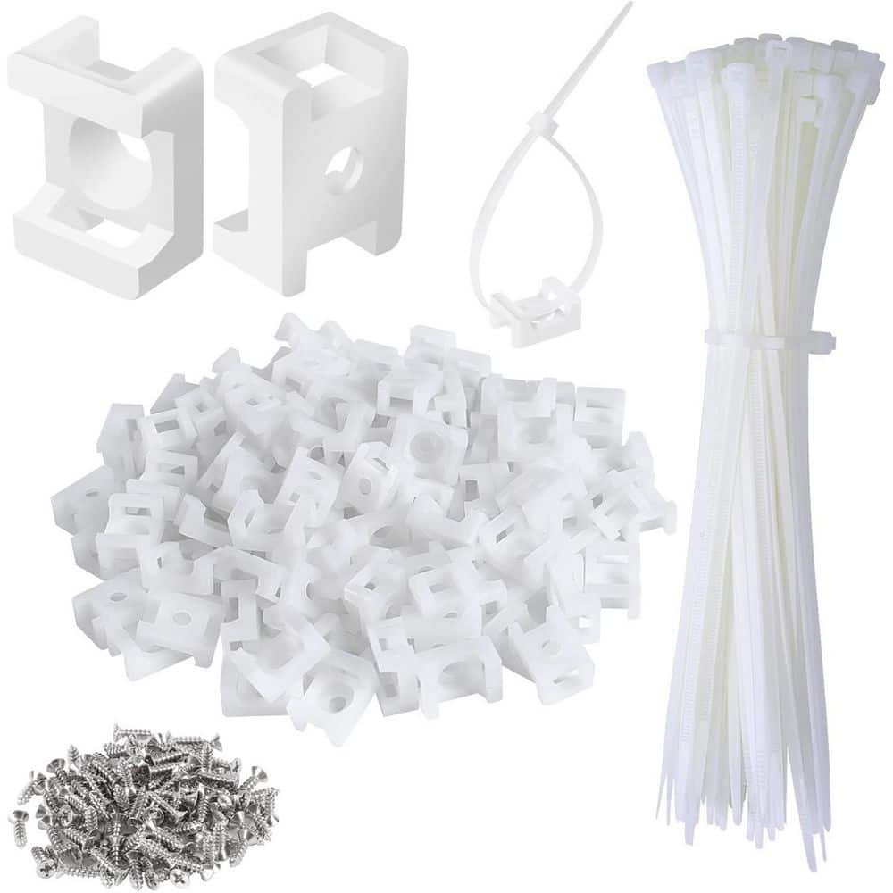 Ahfiwaso 8 in. Cable Zip Tie Saddle Type Mount 0.9 in. Base Anchor Wire ...