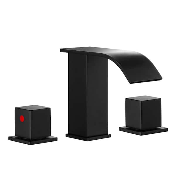 ALEASHA Waterfall 8 in. Widespread Double Handle Bathroom Faucet in ...