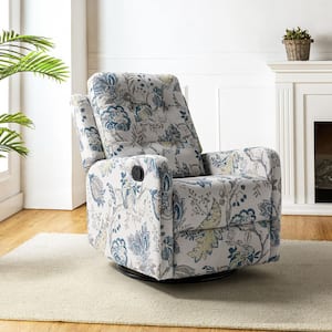 ARTFUL LIVING DESIGN Felipe Teal Wingback Swivel Rocker Recliner with ...