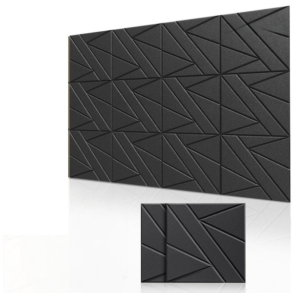 xinyoec 12 in. x 12 in. Black Self-Adhesive Soundproof Acoustic Panels ...