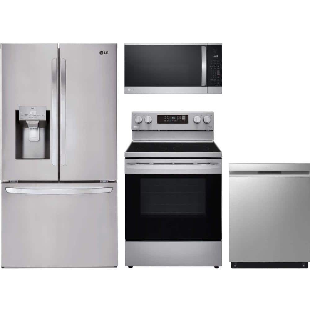 LG 28 cu. ft. Standard Depth Refrigerator with 5 Burner Freestanding ...