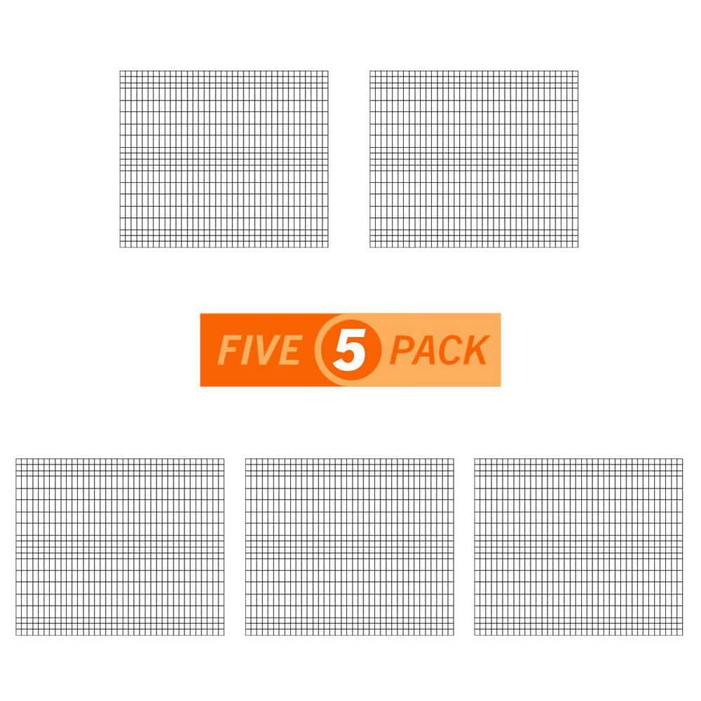 FORGERIGHT 5 ft. H x 6 ft. W Deco Grid Black Steel Fence Panel (5-Pack ...