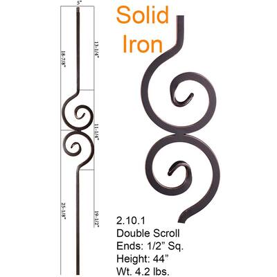 HOUSE OF FORGINGS Versatile 44 in. x 0.5 in. Satin Black Plain Square ...