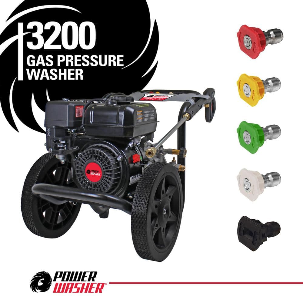 Powerwasher 3200 PSI 2.5 GPM Gas Pressure Washer, Soap Tank, Reliable ...