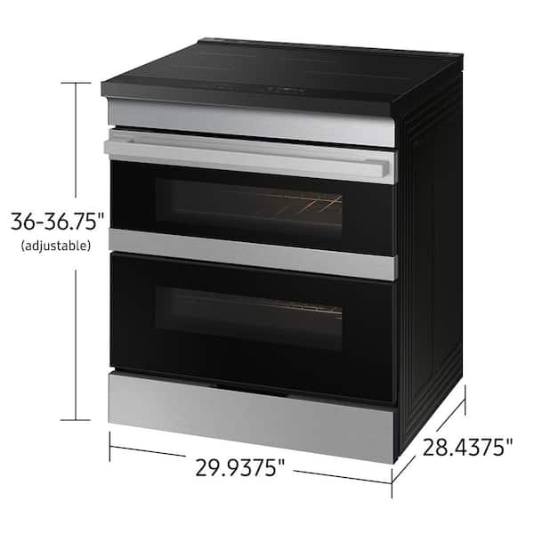 Samsung Bespoke 30 in. 4-Burner Element Smart Slide-In Double Oven ...