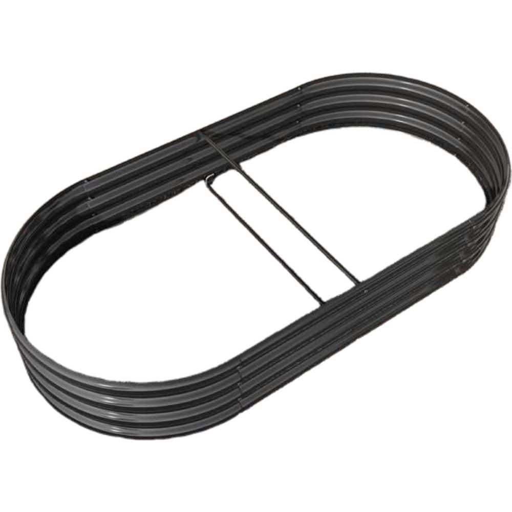 70.86 in. W x 35.43 in. W x 11.42 in. H Metal Black Raised Garden Bed ...