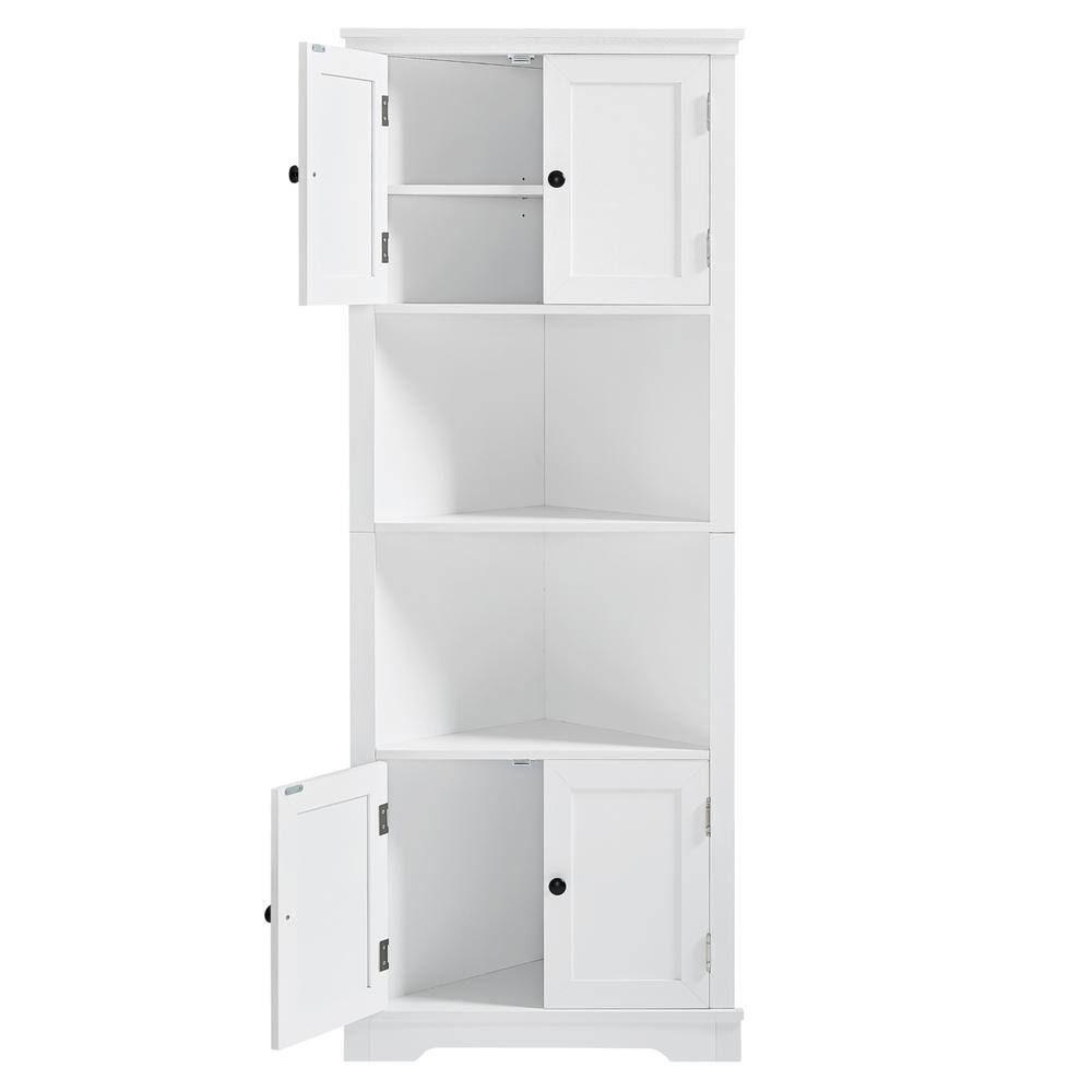 Nestfair 26 in. W x 13.9 in. D x 67 in. H Freestanding White Corner ...