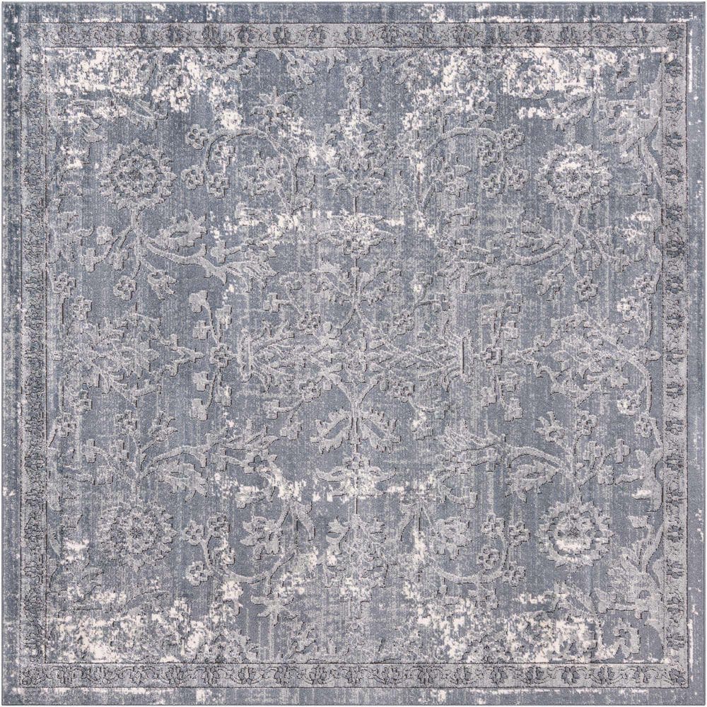 Unique Loom Portland Albany Blue 8 ft. x 8 ft. Square Area Rug 3147399 ...