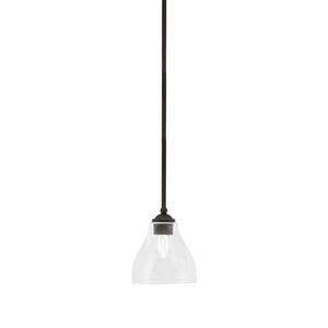 Clevelend 100-Watt 1-Light Brown Pendant Mini Pendant Light with Clear ...