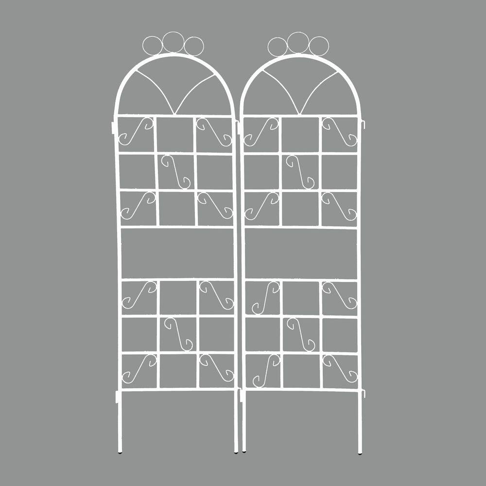 6 ft. White Outdoor Metal Rustproof Garden Trellis (2-Pack) TRELL002 ...