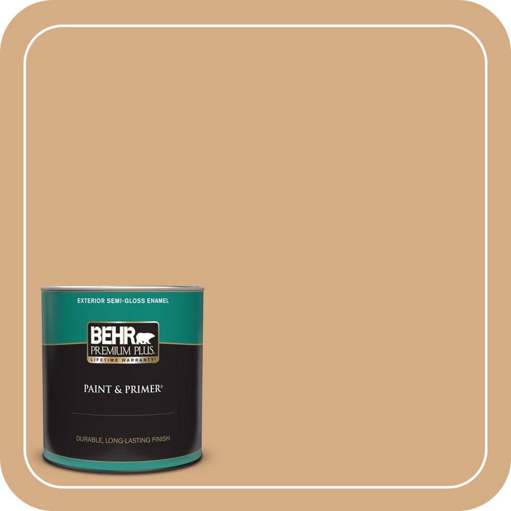 BEHR PREMIUM PLUS 1 qt. #BXC-67 Santa Fe Tan Semi-Gloss Enamel Exterior ...