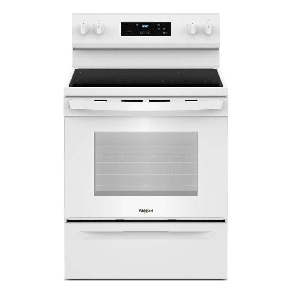 Whirlpool 30 in. 4 Burner Element Freestanding Electric Range in White ...