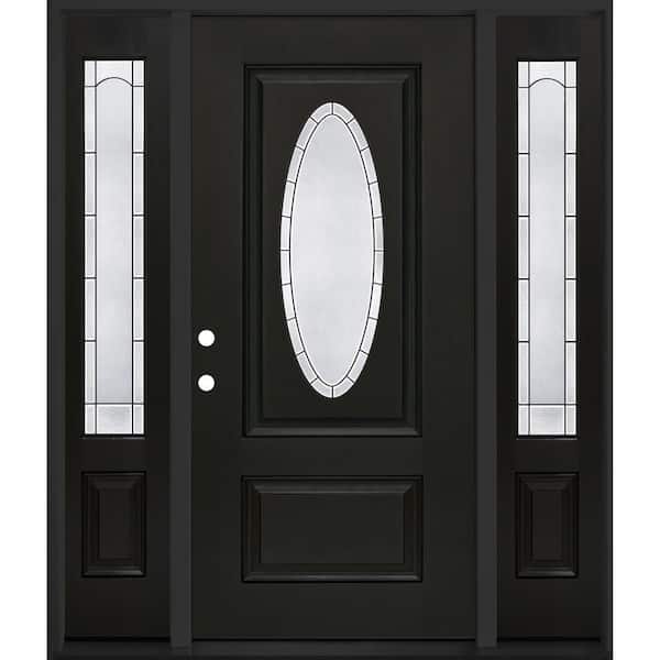 Steves & Sons Regency 64 in. x 80 in. 3/4L Oval Empire Glass RHIS Onyx ...