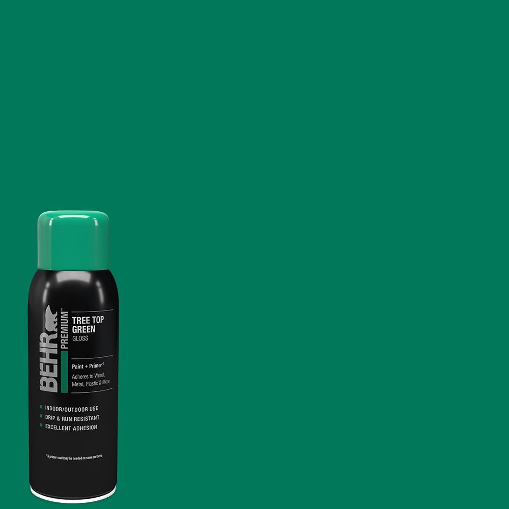 BEHR PREMIUM 12 oz. #SP-2 Tree Top Green Gloss Interior/Exterior Spray ...