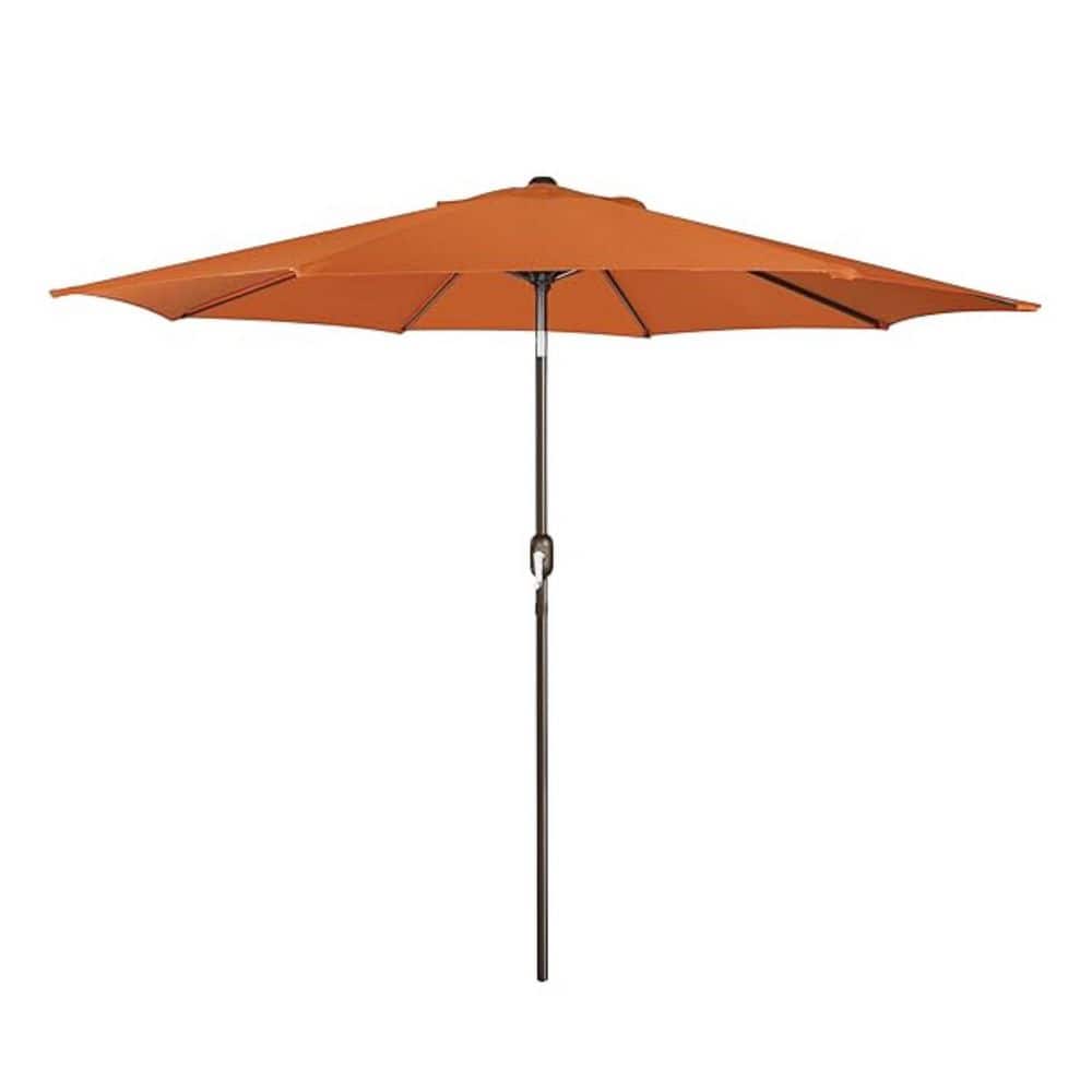 9 ft. iron Push-Up Patio Umbrella in Rust L0DN9X4C1V - The Home Depot