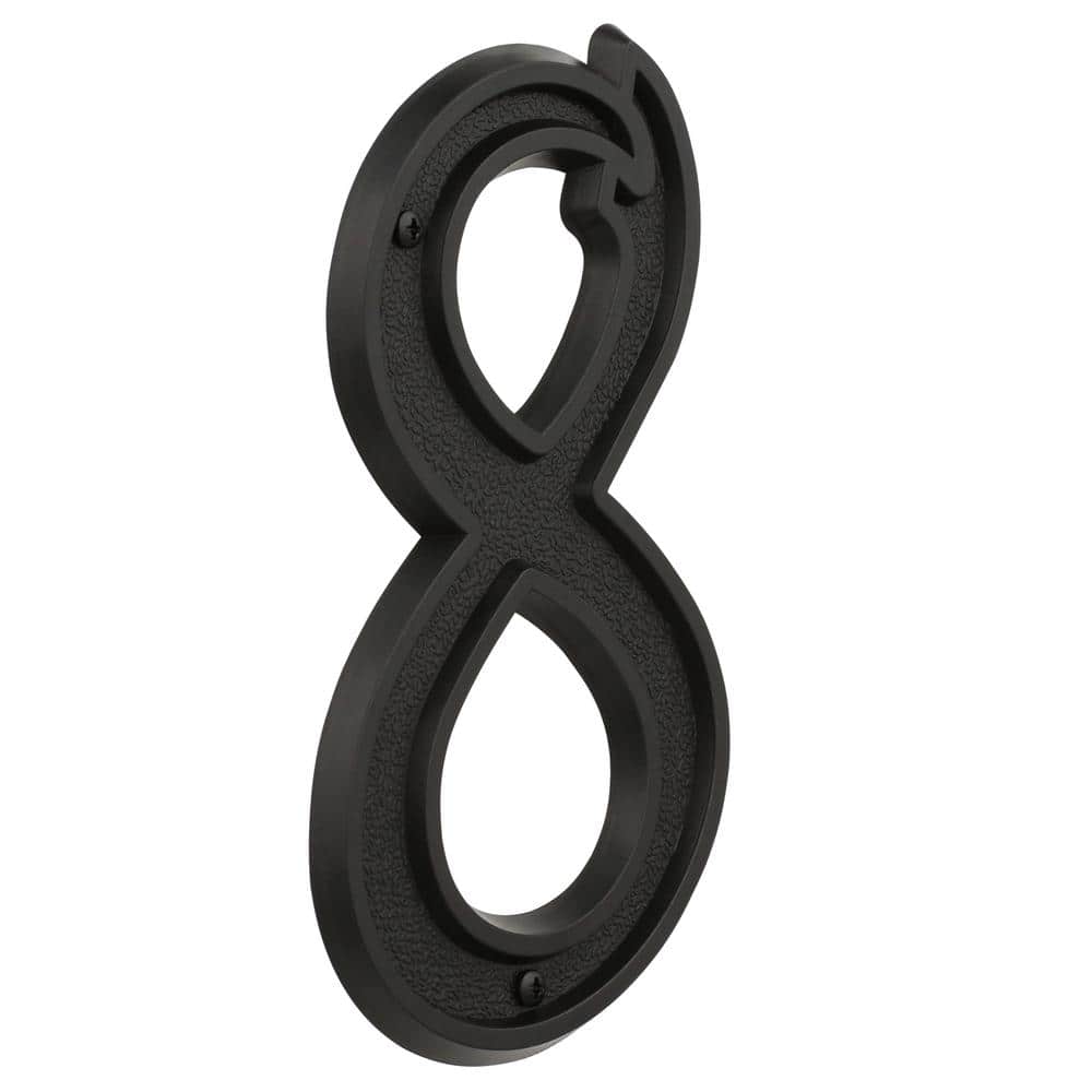 Everbilt 5-1/2 in. Black Plastic House Number 8 30986 - The Home Depot