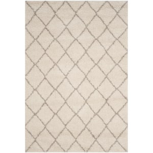 SAFAVIEH Arizona Shag Brown/Ivory 8 ft. x 10 ft. Geometric Lodge Area ...