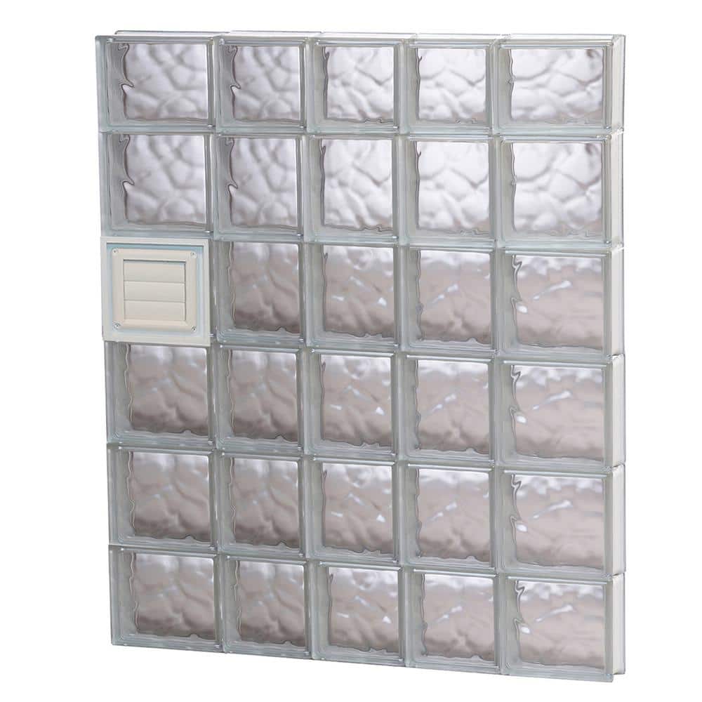 Clearly Secure 32.75 in. x 44.5 in. x 3.125 in. Frameless Wave Pattern ...