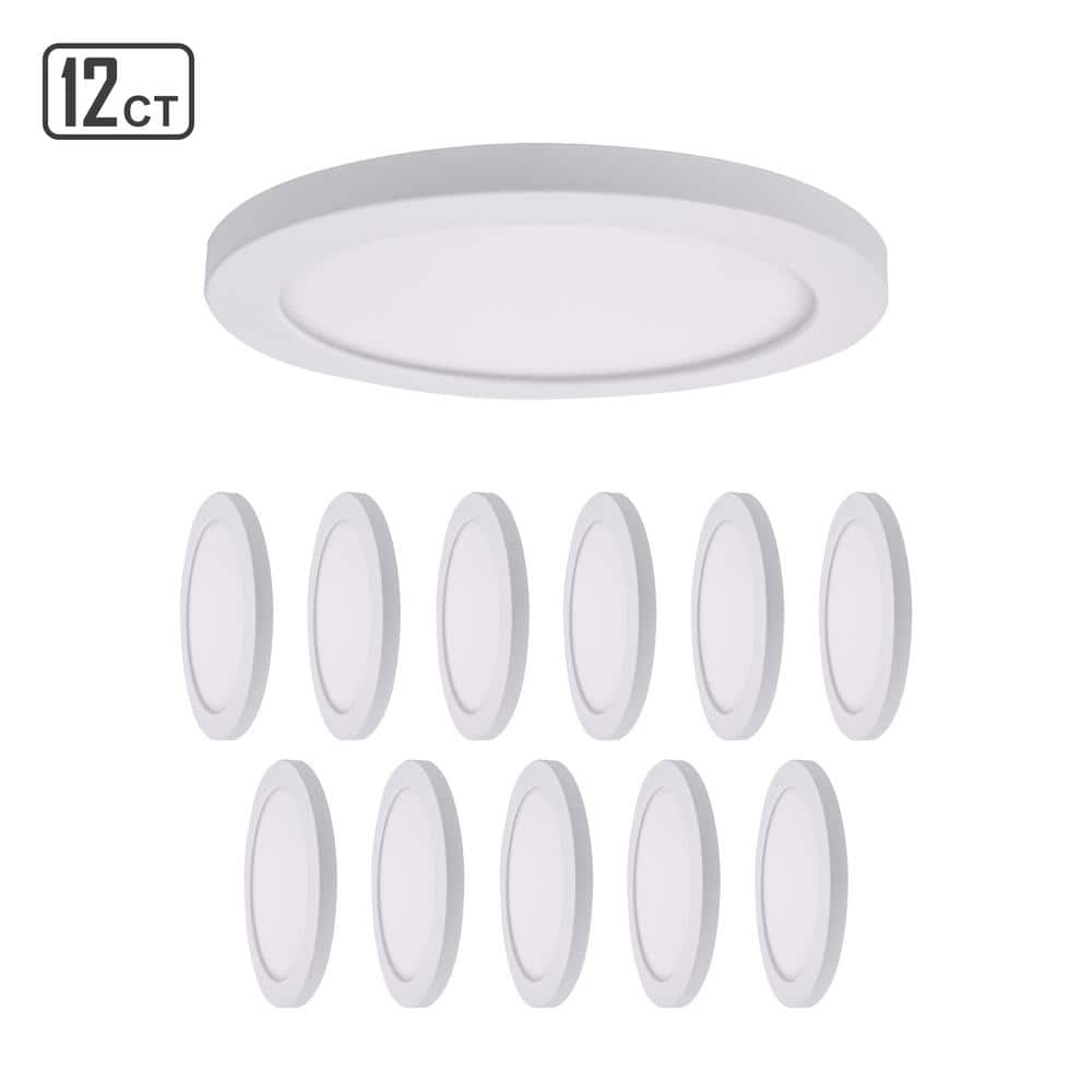 ENERGETIC LIGHTING 11 in. White Slim Flush Mount Integrated LED Ceiling ...