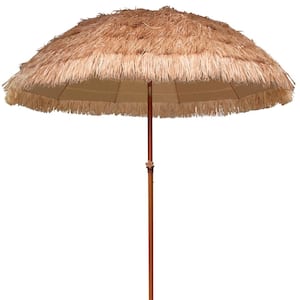 OGETFUUR 7.5 ft. Hawaiian Style Beach Umbrella with Tilt Carry Bag for ...