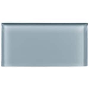 ANDOVA Enchant Parade Spark Blue Gray Glossy 4 in. x 12 in. Glass ...