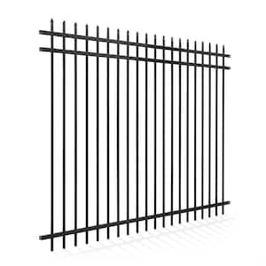 Fencer Wire 6 ft. x 8 ft. Heavy Duty Spaced Bar Flat Top Metal Fence ...