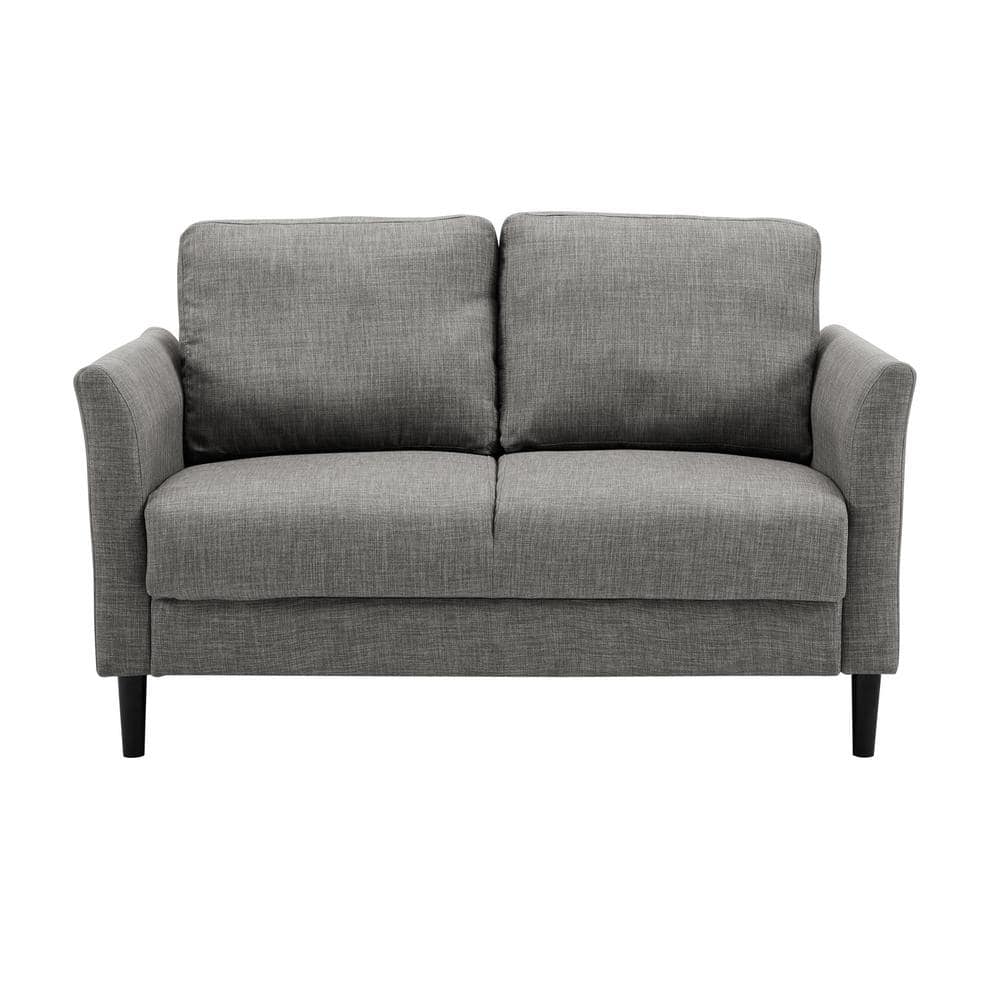 HOMESTOCK Gray Linen Loveseat, Mini Sofa Loveseat, Small Sofa with ...