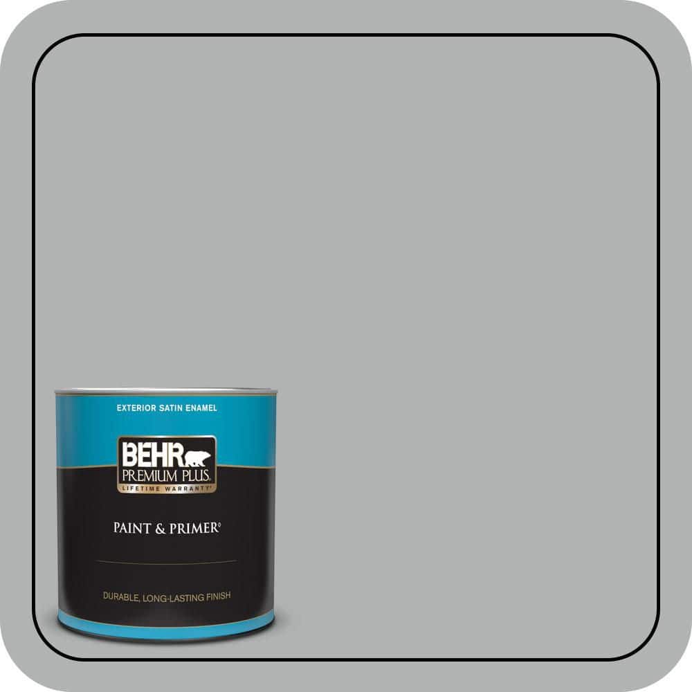 BEHR PREMIUM PLUS 1 qt. #PPU26-08 Silverstone Satin Enamel Exterior ...