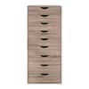 MAYKOOSH Vintage Oak, 9-Drawer with Shelf, Office File Cabinets 46 in ...