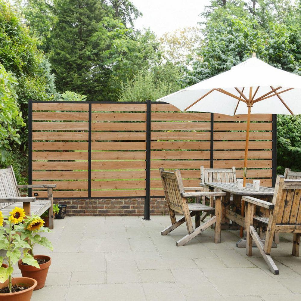 Backyard Discovery 6 ft. x 8 ft. Cedar Wood Outdoor Flat Top Privacy ...