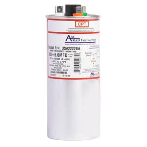 AMRAD ENGINEERING 50/5 MFD, 370/440 VAC Round Motor Run Capacitor ...
