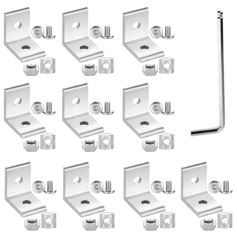 KIWDZFU 10Sets 2020 Corner Bracket Connectors for Aluminum Extrusion ...