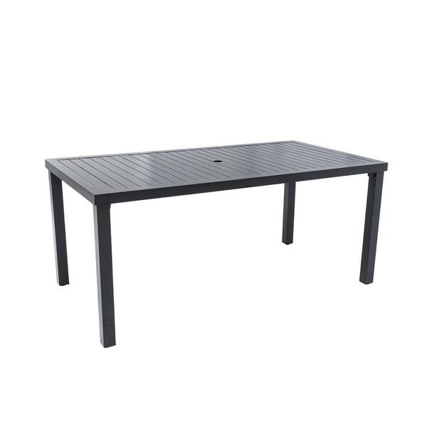 Gruisse 35.5 in. x 67 in. Patio Dining Table, Rust-Free Post-Leg ...