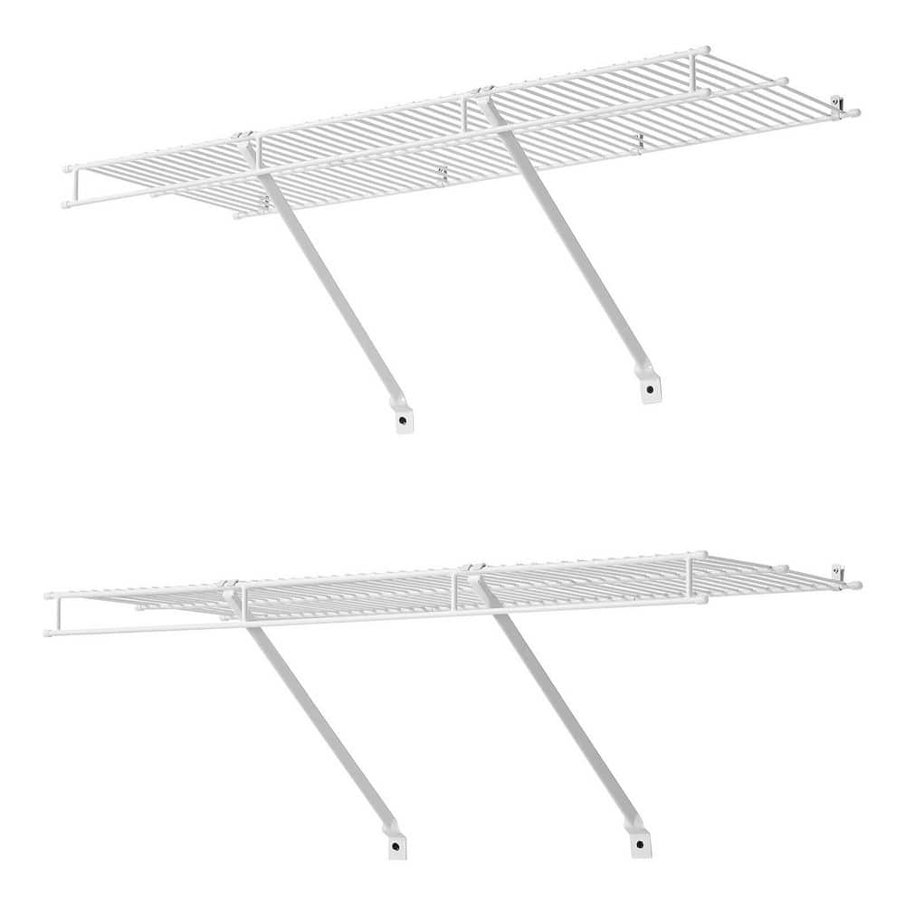 SKYSHALO Wire Shelf Kit, 3 ft., Set of 2, Wall Mounted Wire Shelves ...