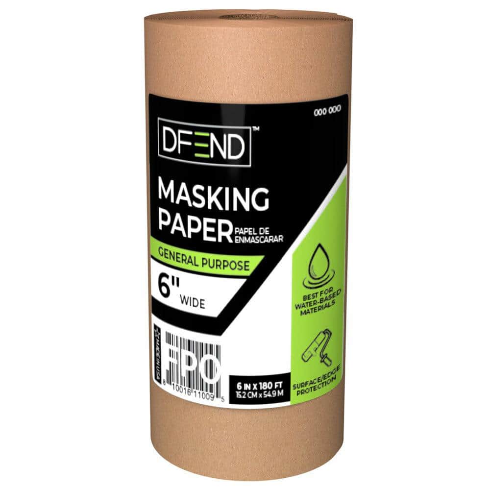 Pratt Retail Specialties 0.5 ft. x 180 ft. Brown Masking Paper Drop ...