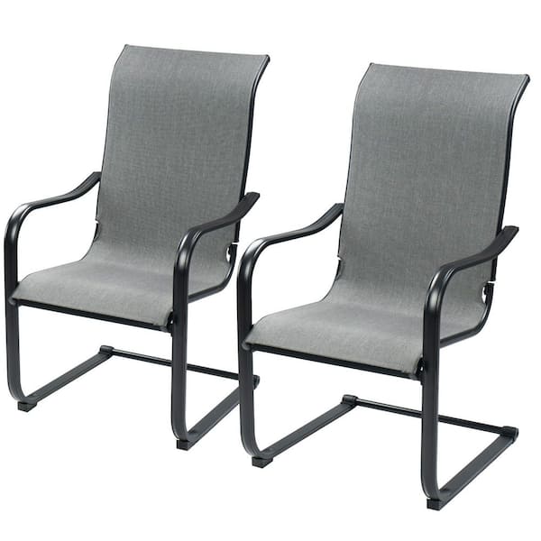 KOZYARD C-Spring Patio Chairs Set of 2 High Back Dining Chairs ...