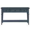 ANBAZAR Navy Blue 50 in. Rectangle Retro Console Table with 3-Drawers ...